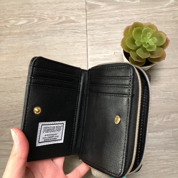 Peanuts | Bags | Black Snoopy Best Friend Vegan Leather Wallet | Poshmark